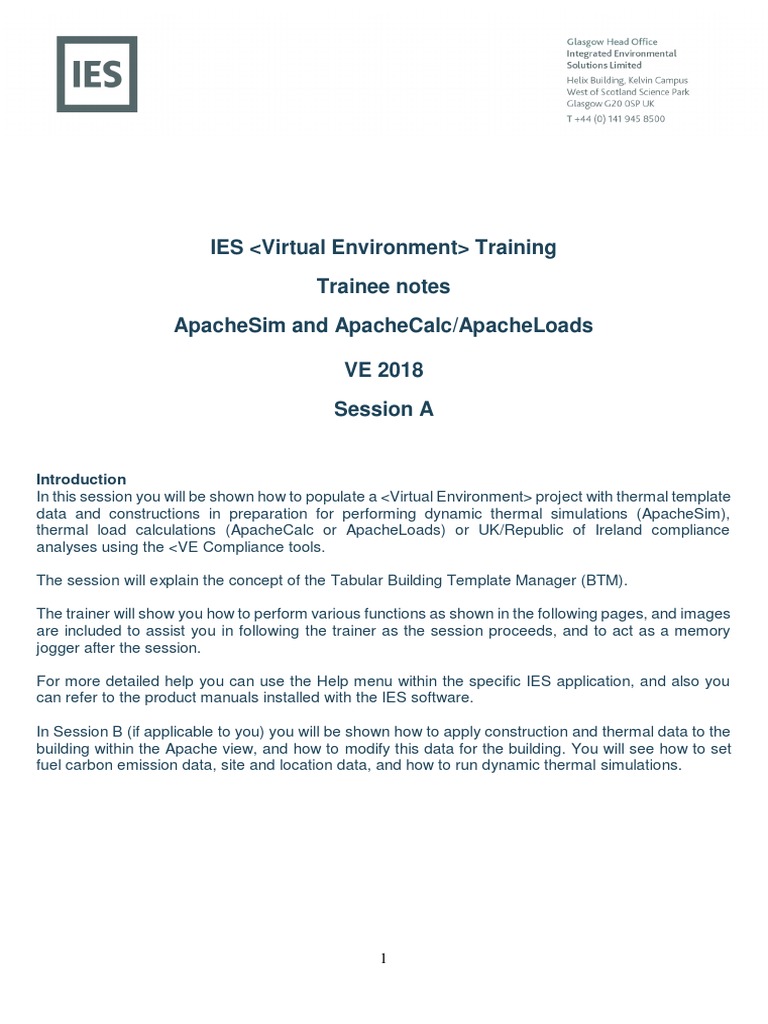 IES Virtual Environment Training Overview | PDF | Databases | Software