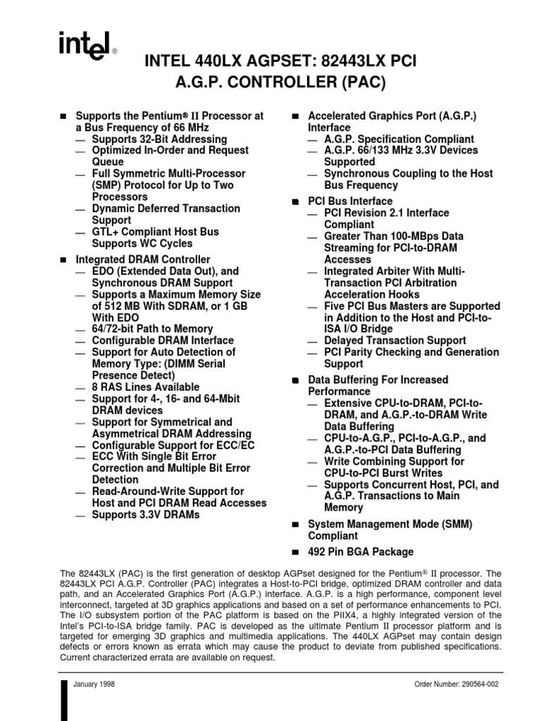 440LX | PDF | Dynamic Random Access Memory | Central Processing Unit