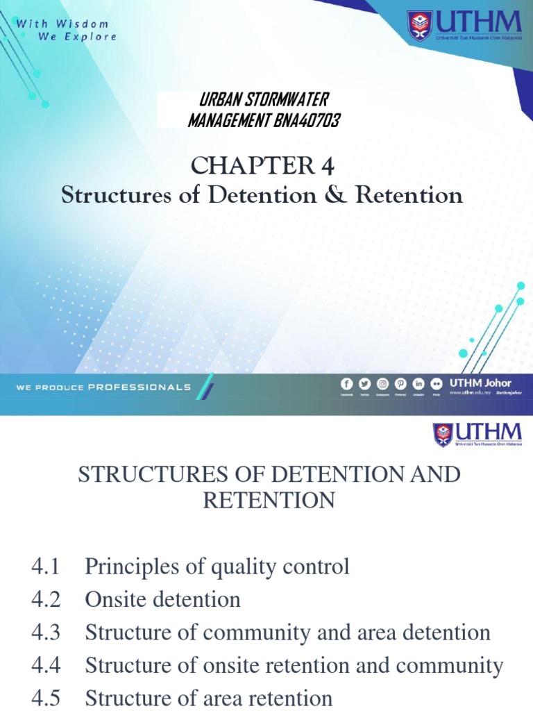 CHAPTER 4 Structures of Detention and Retention | PDF | Stormwater ...