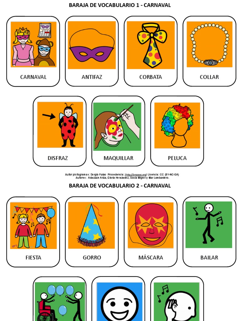 03 Tarjetas de Vocabulario Celebramos Carnaval | PDF | Carnaval | Desfile