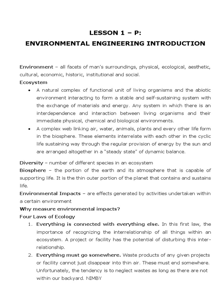 Introduction to Environmental Engineering | PDF | Groundwater | Ecosystem