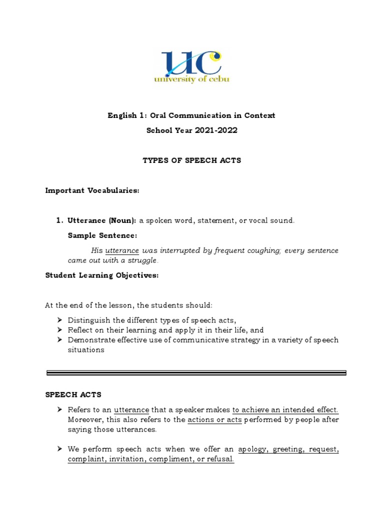 Speech Acts Module | PDF | Semiotics | Interpretation (Philosophy)