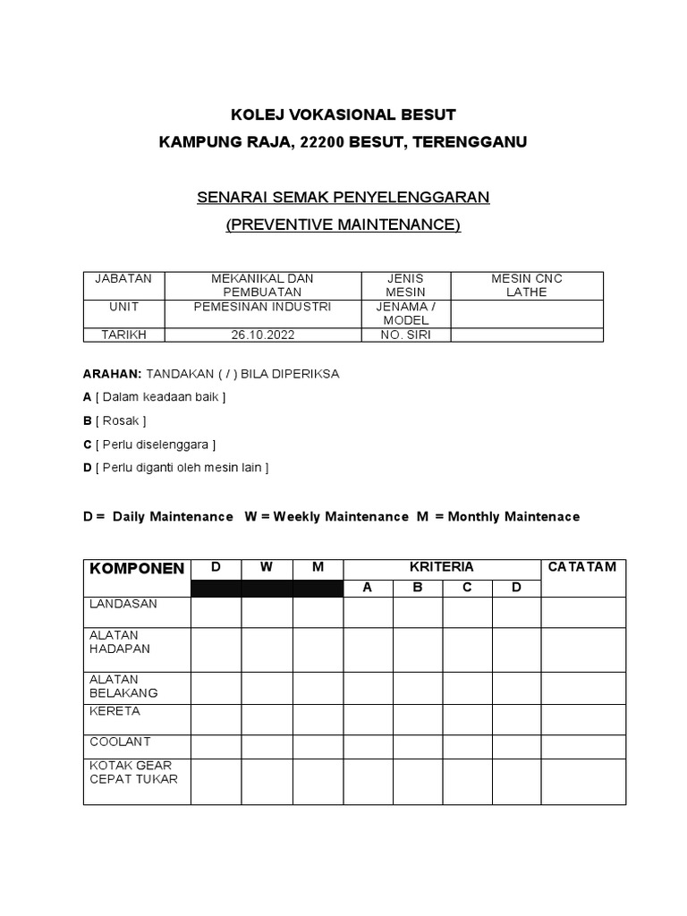 Maintenance Mesin CNC Lathe | PDF