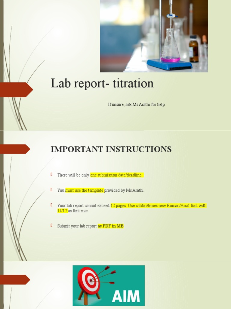 Lab - Report - PPT 2 | PDF | Laboratories | Titration