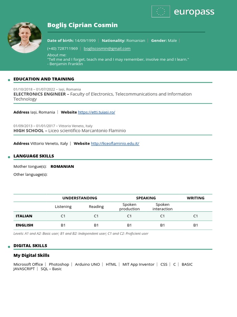 CV - Bogliș Ciprian Cosmin | PDF