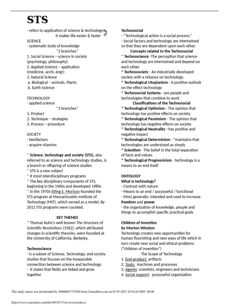 Sts Reviewer | PDF | Biotechnology | Genetically Modified Organism