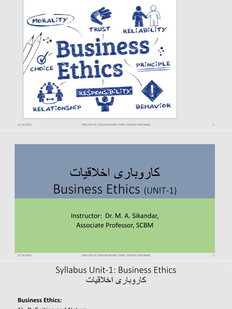 Business Ethics Overview for MBA Students | PDF | Business Ethics ...