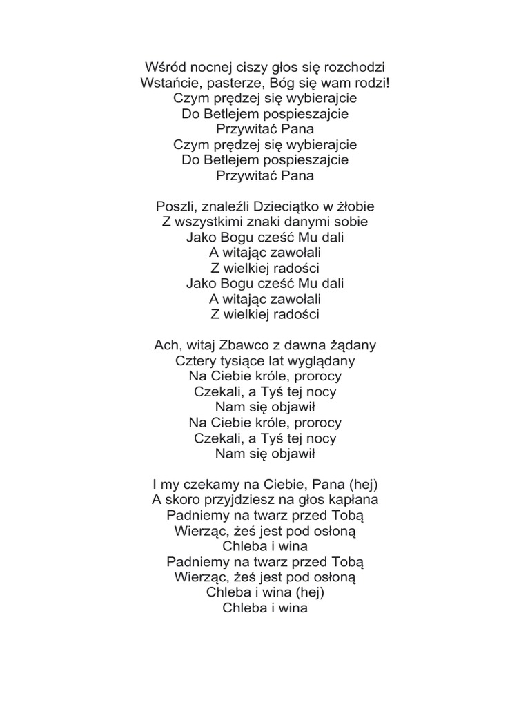 Wśród Nocnej Ciszy Tekst | PDF