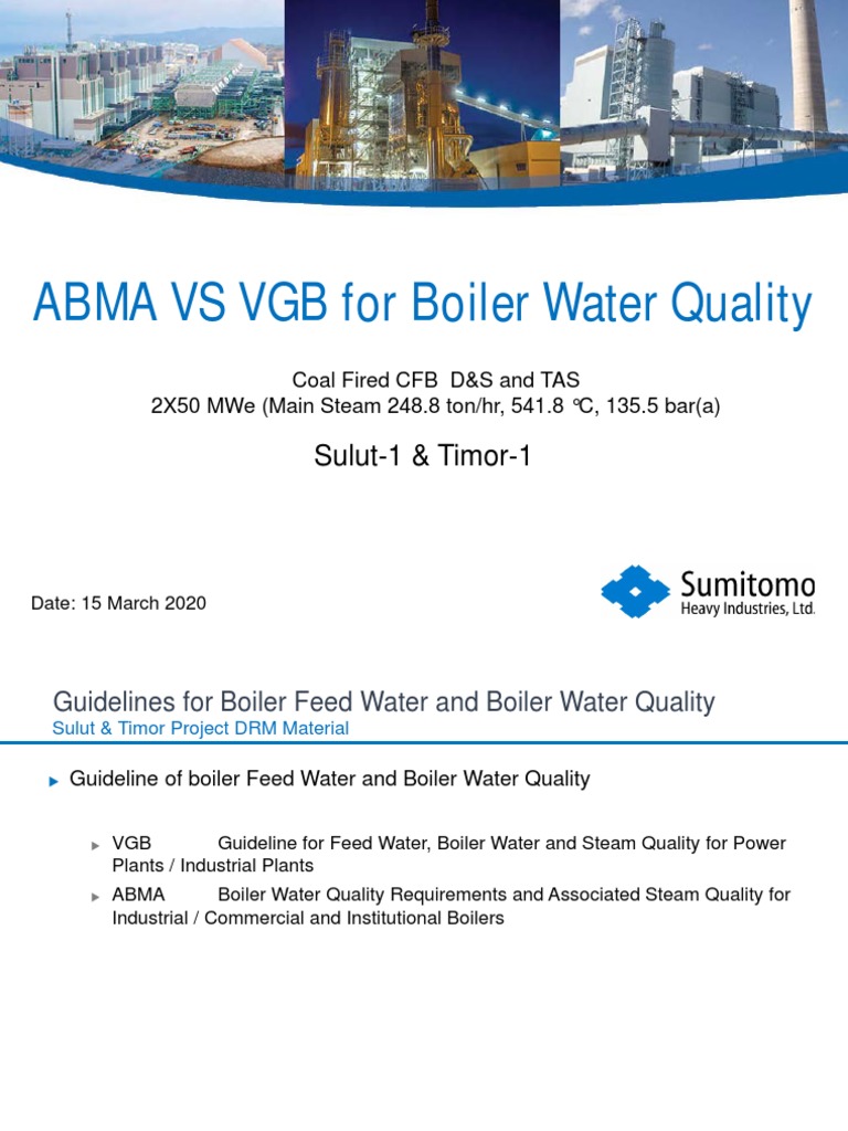 (Sumitomo) Abma Vs VGB For Boiler Water Quality | PDF | Water | Iron