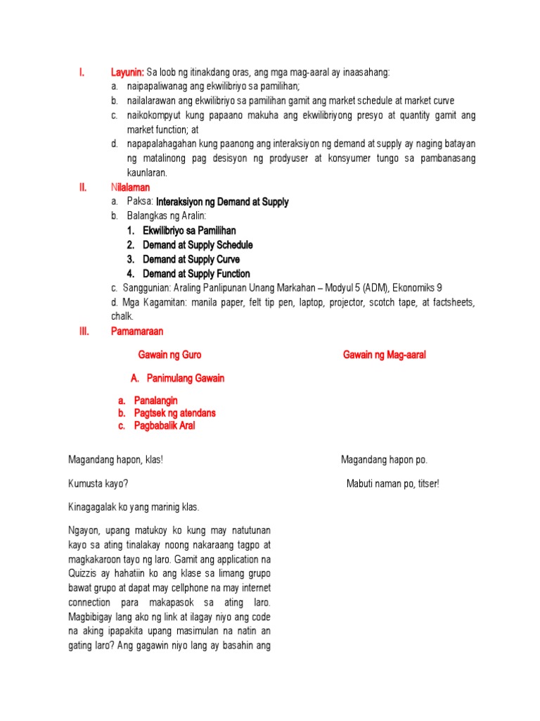 Interaksiyon NG Demand at Suplay | PDF