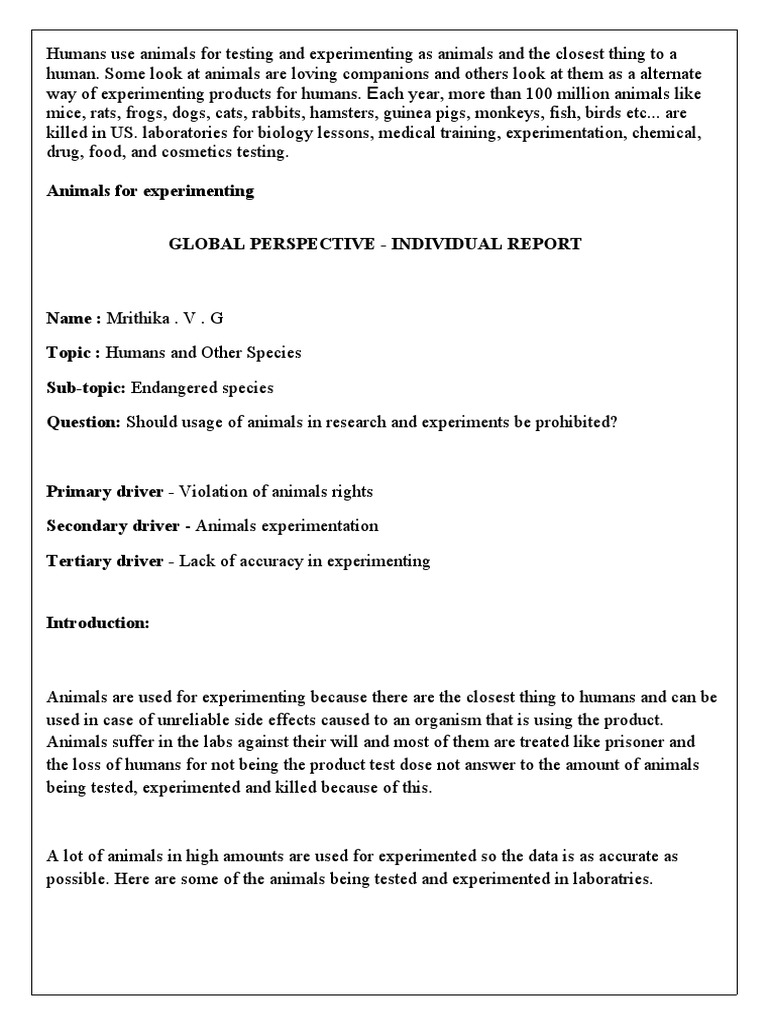 GP-IR by Mrithiks.V.G | PDF | Experiment | Animal Testing