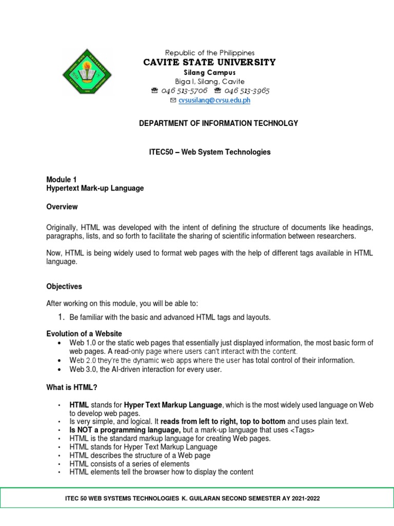 Module 2 HMTL | PDF | Html | Html Element