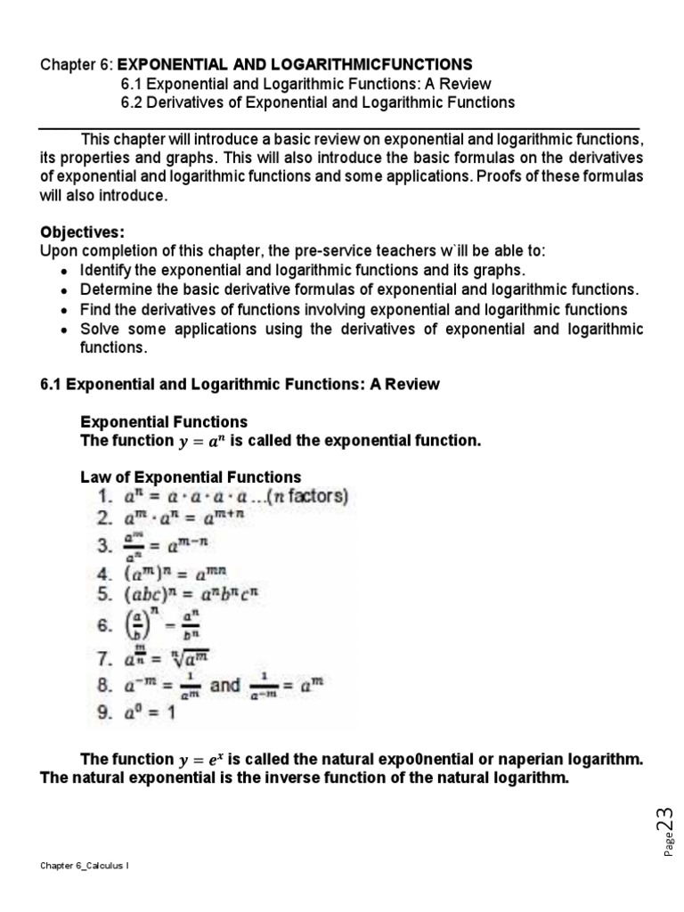 Chapter 6 015223 Pdf Function Mathematics Exponential Function