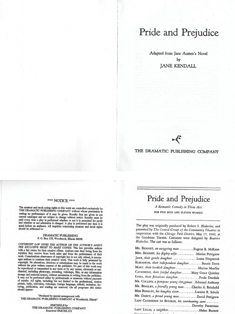 Pride and Prejudice Script W Adds 01-16-2018 v2 1 | PDF | Mr. Darcy | Pride And Prejudice