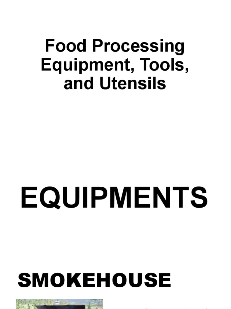 Food Processing Equipment Tools And Utensils Pdf