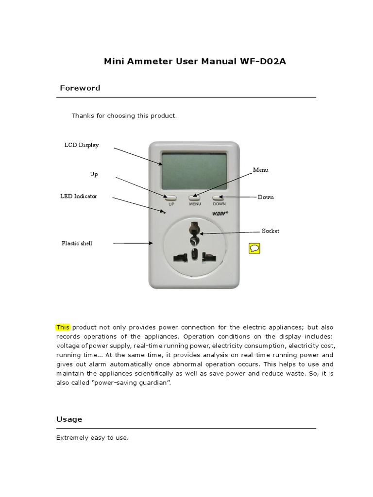 WF D02A Energy Meter | PDF | Air Conditioning | Power Supply