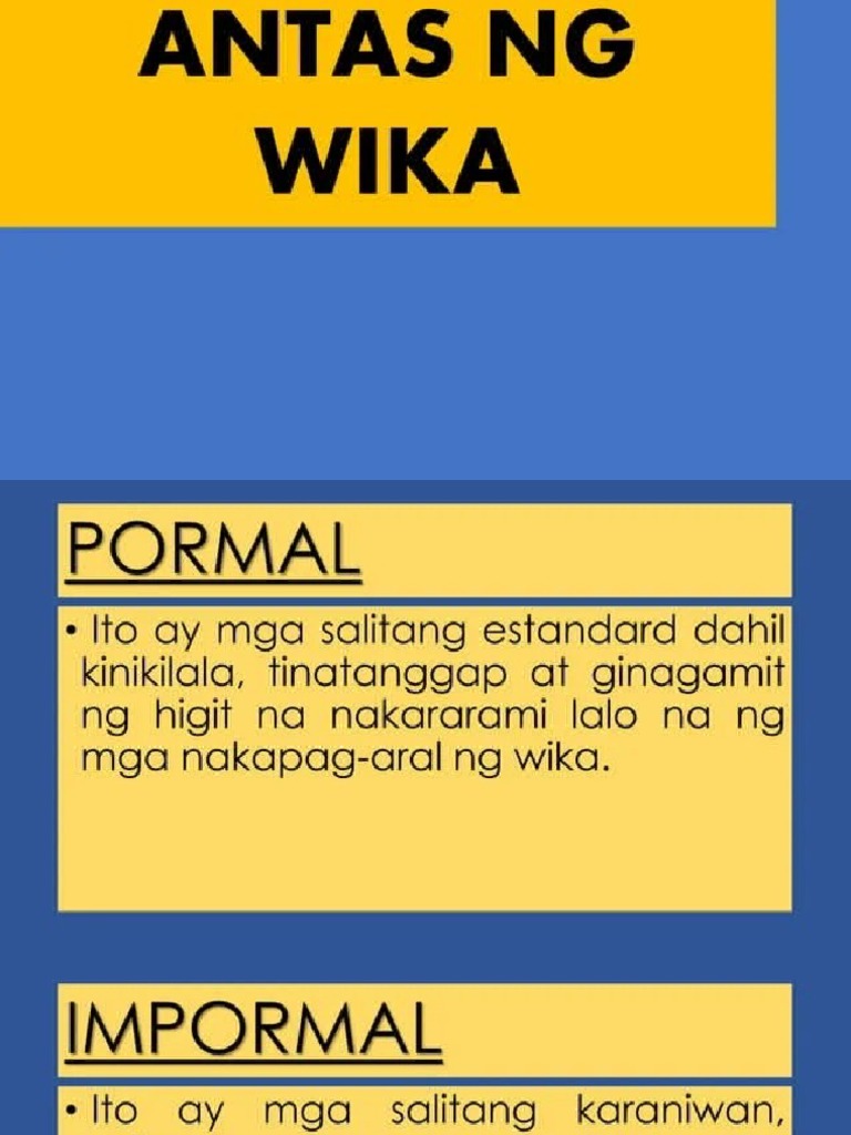 Antas NG Wika | PDF Antas NG Wika | PDF