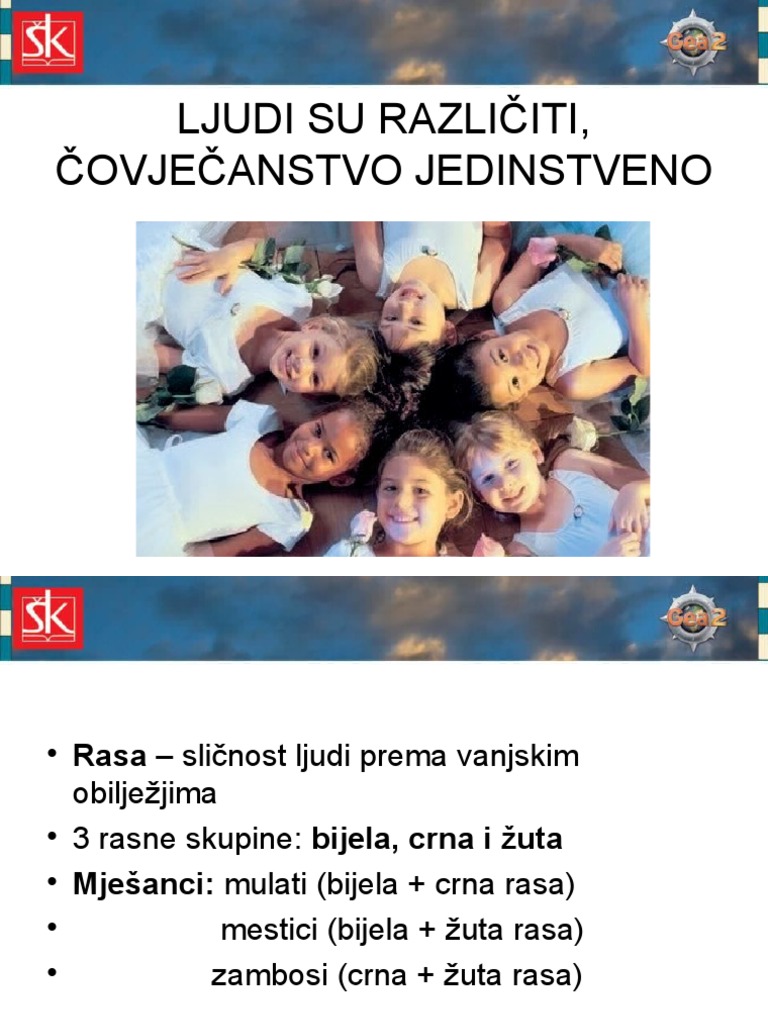 Ljudi Su Razliciti, A Covjecanstvo Jedinstveno | PDF