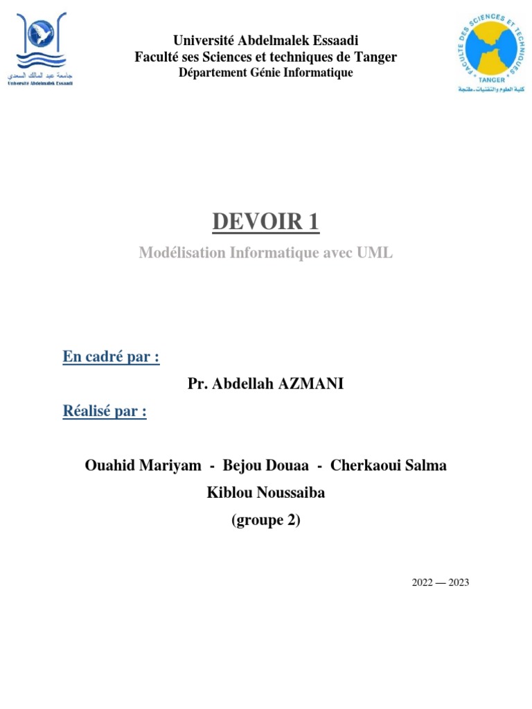 Devoir1 Uml | PDF | Informatique | Informatique