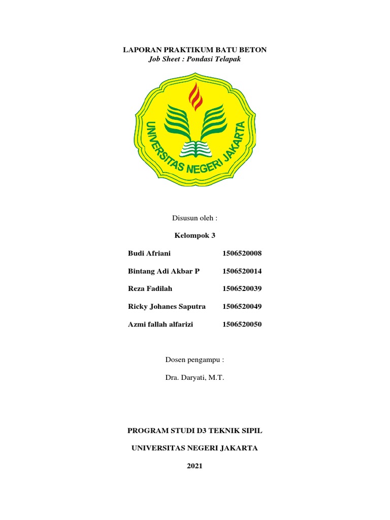 Tugas 1 PBB 2 - Pondasi Telapak - Kelompok 3 B | PDF