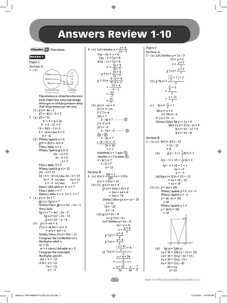 Additional Mathematics SPM Form 4 Guide | PDF | Equations ...