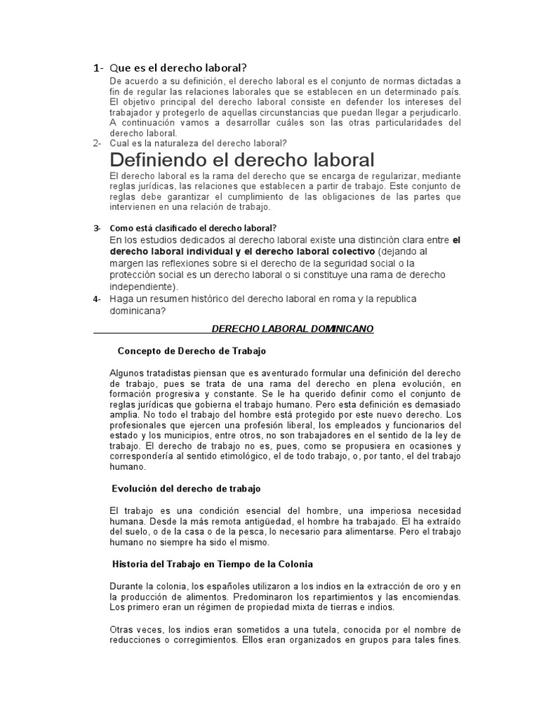 Que Es El Derecho Laboral | PDF | Derecho laboral | Empleo