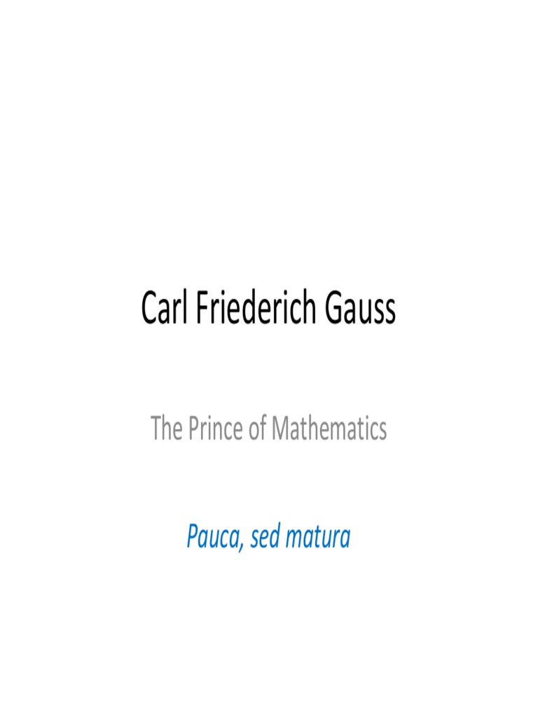 Carl Friederich Gauss | PDF | Geometry | Mathematics
