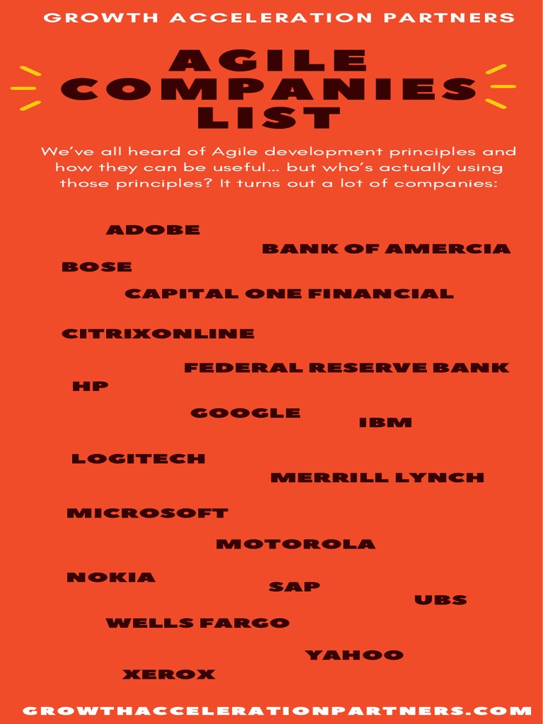 Gap Agile Companies List | PDF | Business | Technology & Engineering