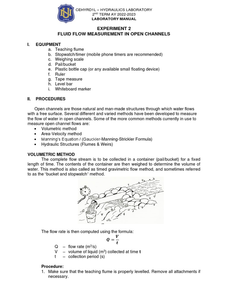 Measuring Open Channel Flow: A Comparison of Volumetric and Area ...