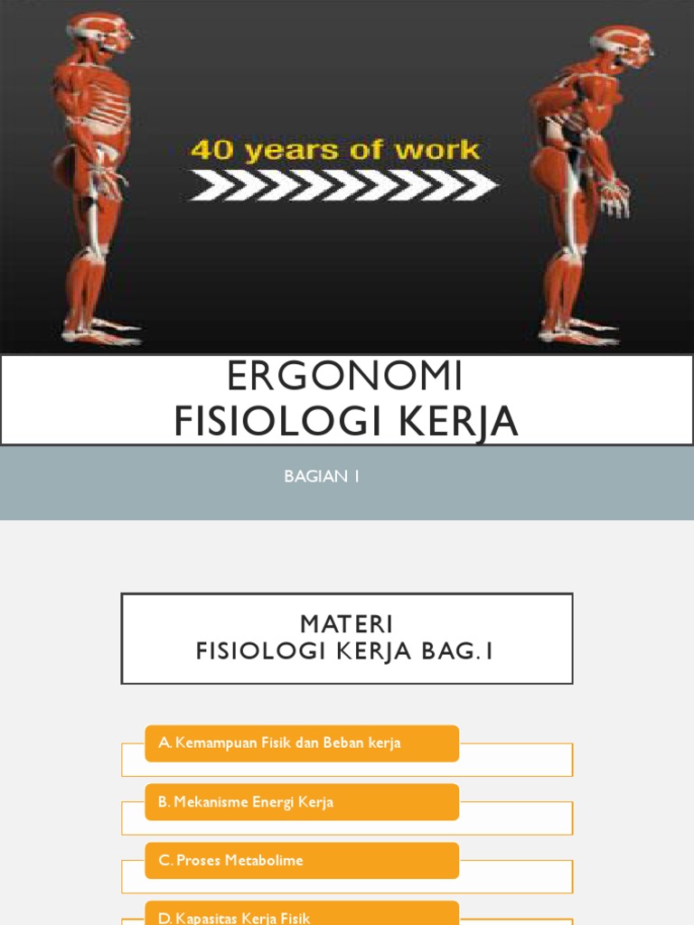 Ergonomi fisiologi kerja Bagian 1 | PDF