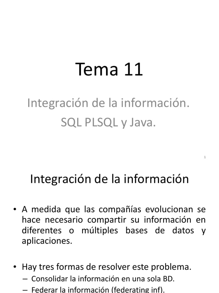 T11-18-19-PR-Integración de La Información - SQL PLSQL y Java - Lenguajes de Desarrollo de ...