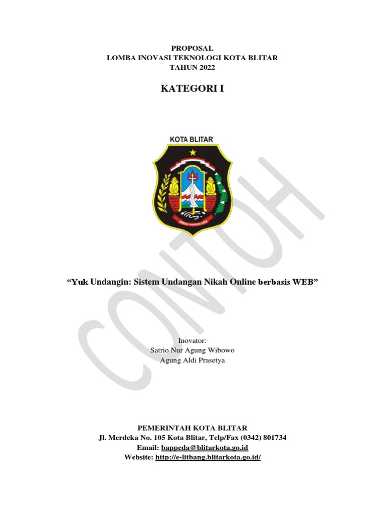 Contoh Proposal | PDF | Komputer
