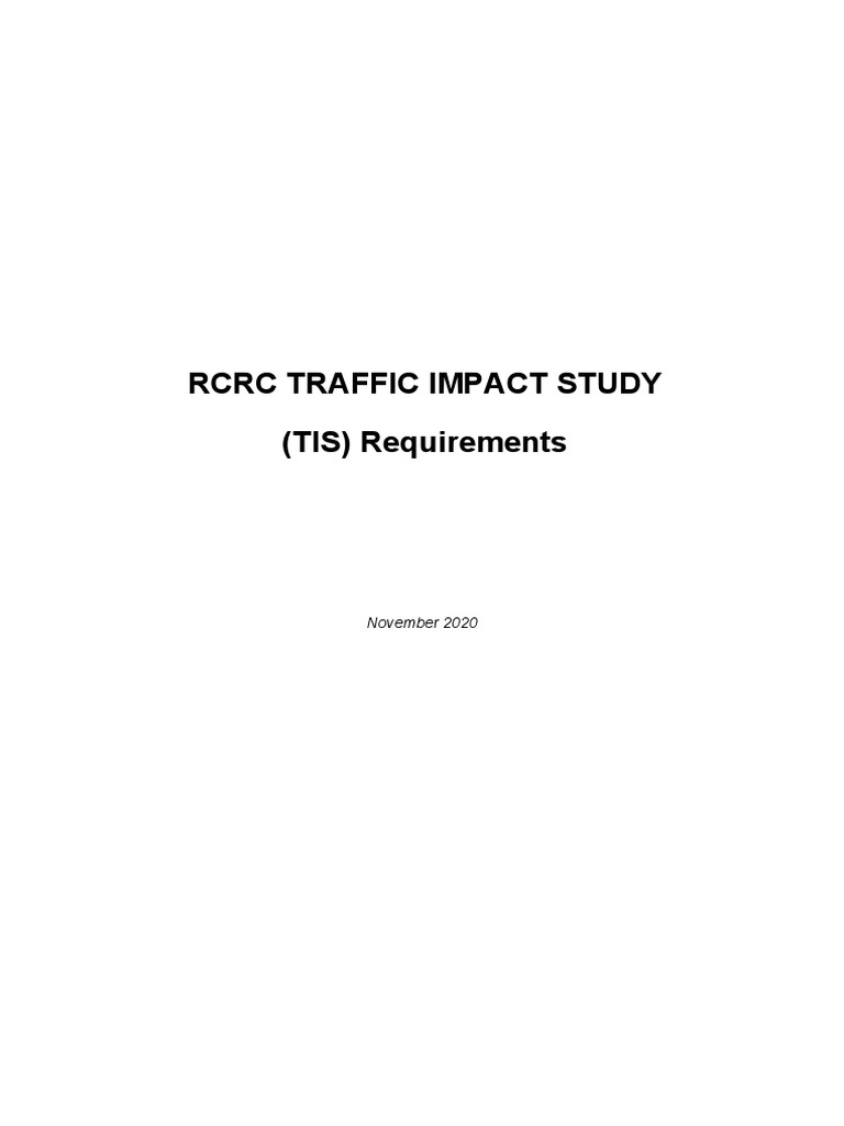 6-RCRC Requirements For TIS Nov2020 | PDF | Traffic | Road