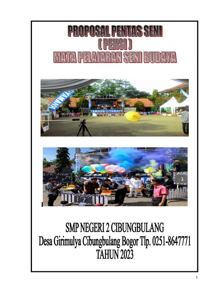 Poposal PENSI SMPN 2 Cibungbulang 2023 SPONSOR | PDF