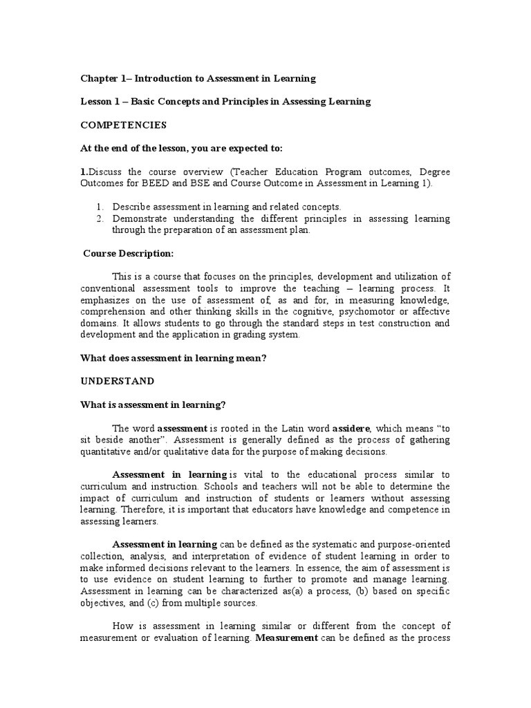 Profed 06 Lesson 1 | PDF | Educational Assessment | Learning