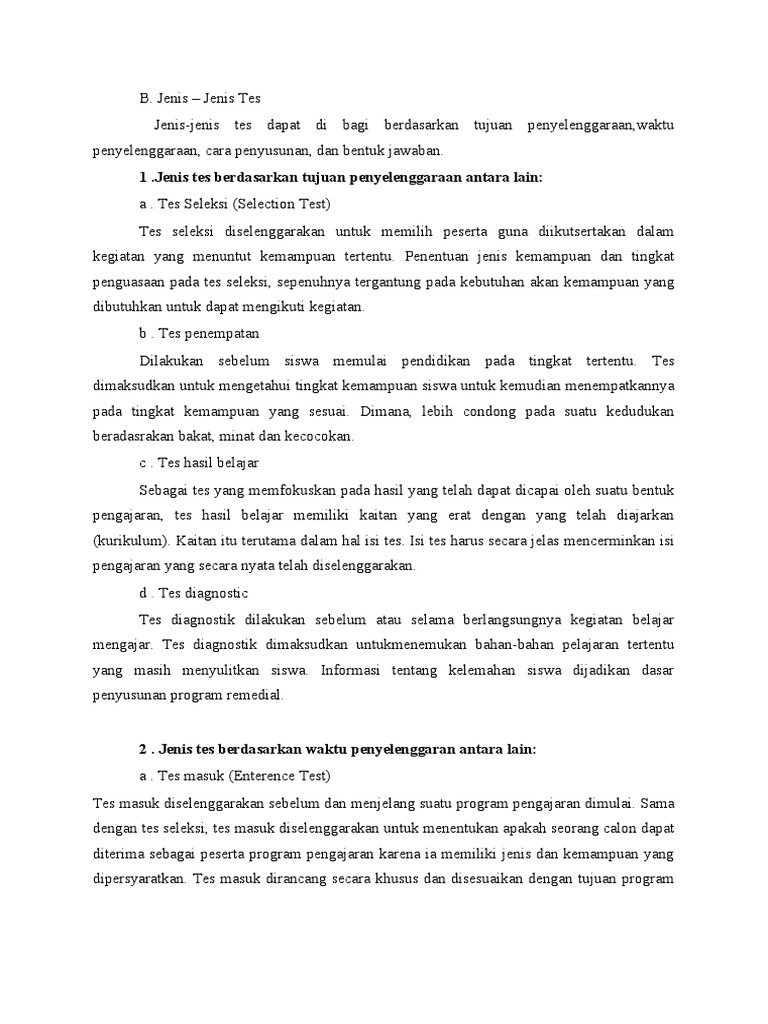 Jenis Jenis Tes Pdf