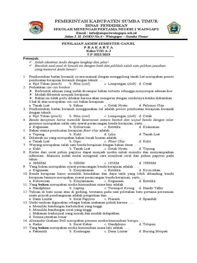 Soal PAS Ganjil 2022 Acak | PDF