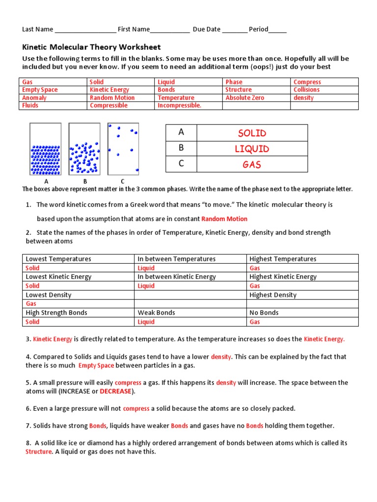 Kinetic Molecular Theory | PDF | Gases | Liquids