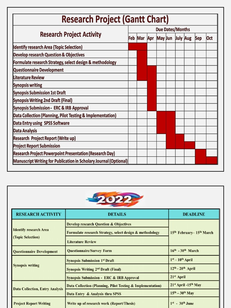 Example of A Gantt Chart For Undergraduate Research | PDF
