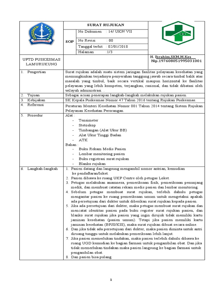 Sop Surat Rujukan | PDF