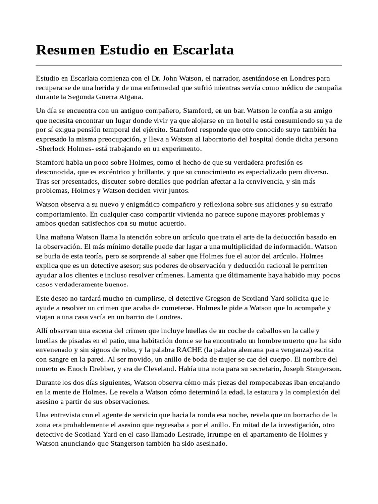 Joseph Stangerson en Estudio en Escarlata | PDF | Sherlock Holmes | Un ...