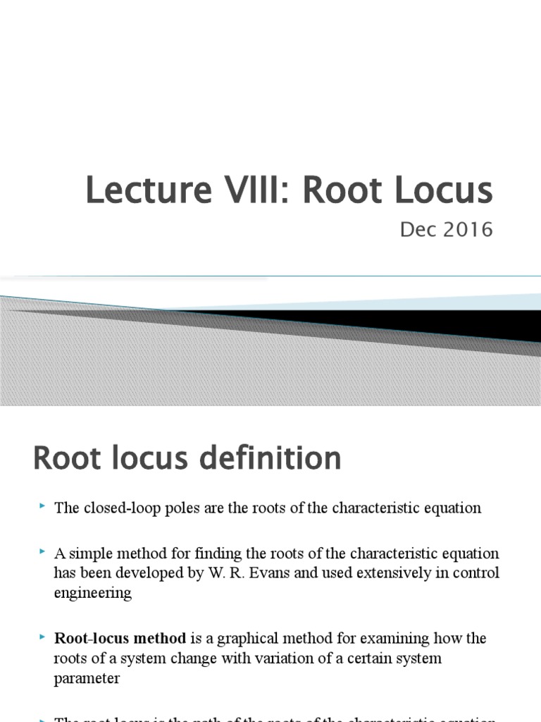 Lecture VIII - Root Locus | PDF | Mathematical Analysis | Mathematical Objects