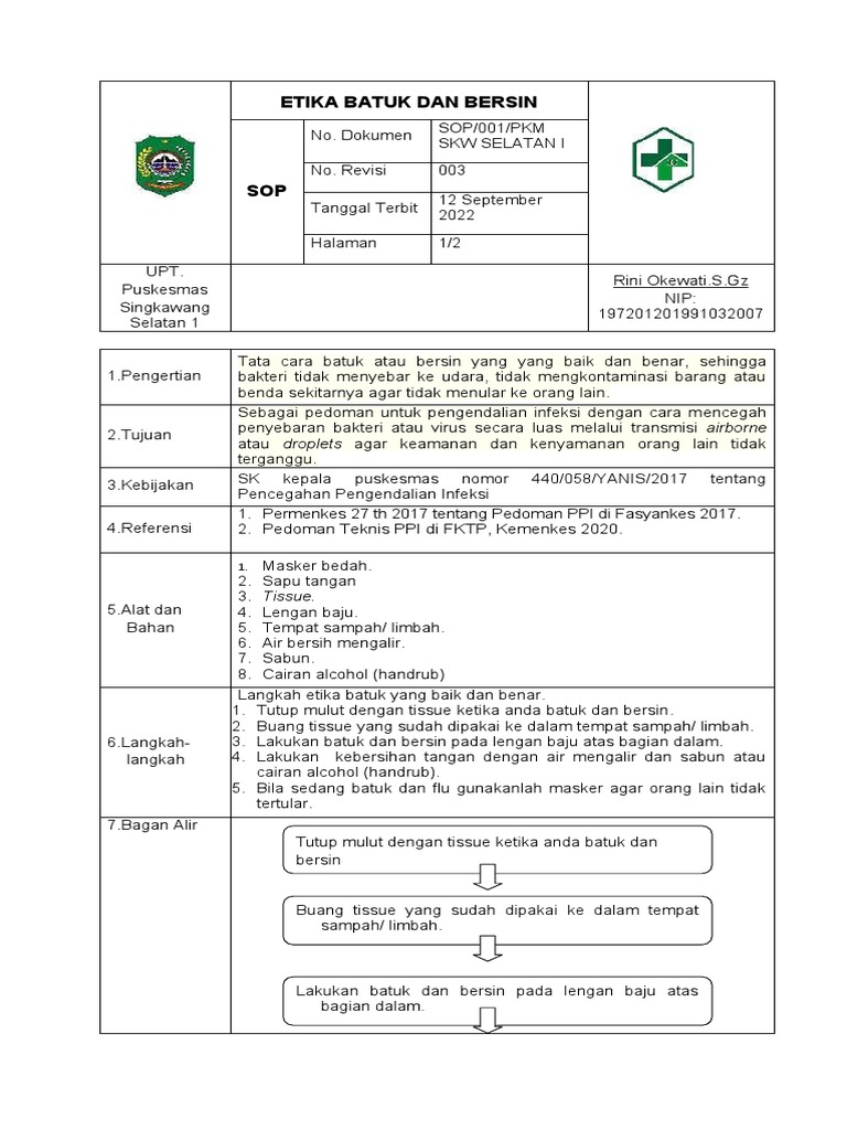 SOP Etika Batuk | PDF