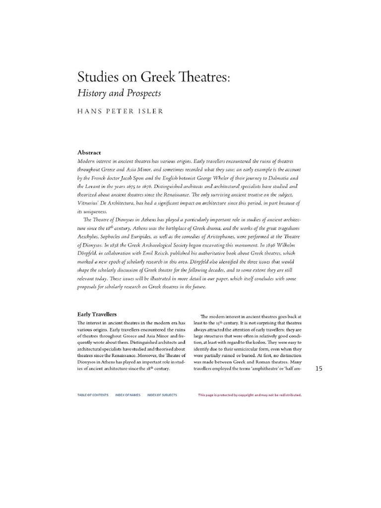 Studies of Greek Theatres 1 | PDF