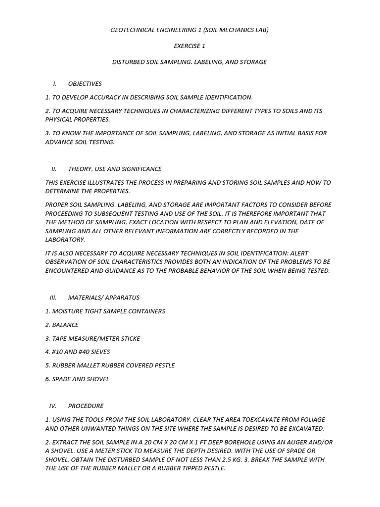 Lab 1 | PDF | Soil | Sampling (Statistics)