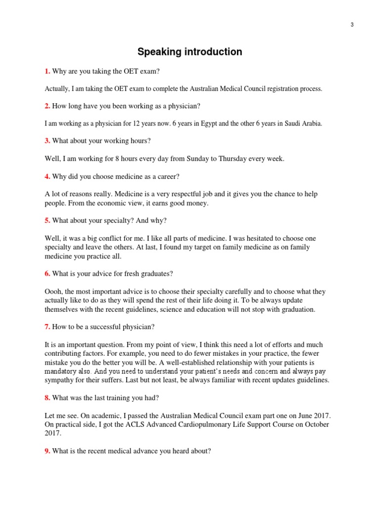 Futureland OET Speaking | PDF | Physician | Medicine