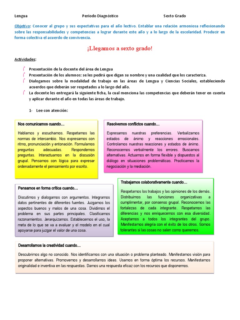 Activ Diagnost 6to | PDF | Cuentos | Lingüística