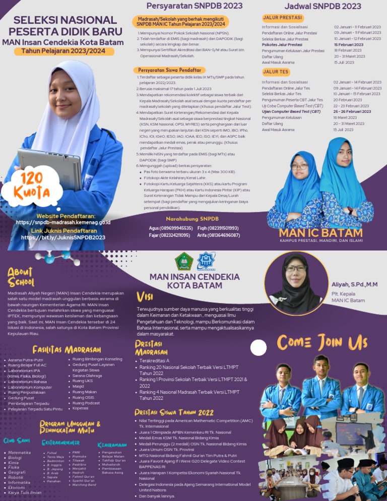 Pendaftaran SNPDB MAN IC Batam 2023 | PDF