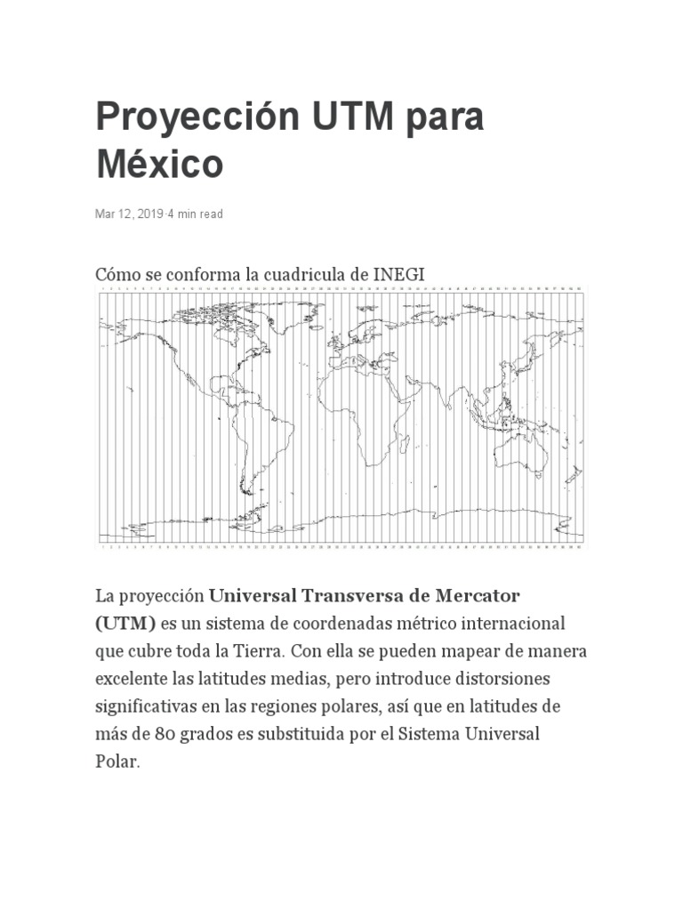 Proyección UTM en México: Guía Completa | PDF | Geodesia | Metrología