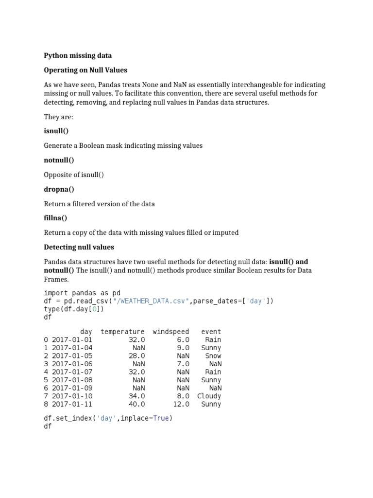 Unit 5 Handling Missing Data 1 1 Pdf Boolean Data Type Computing 5397